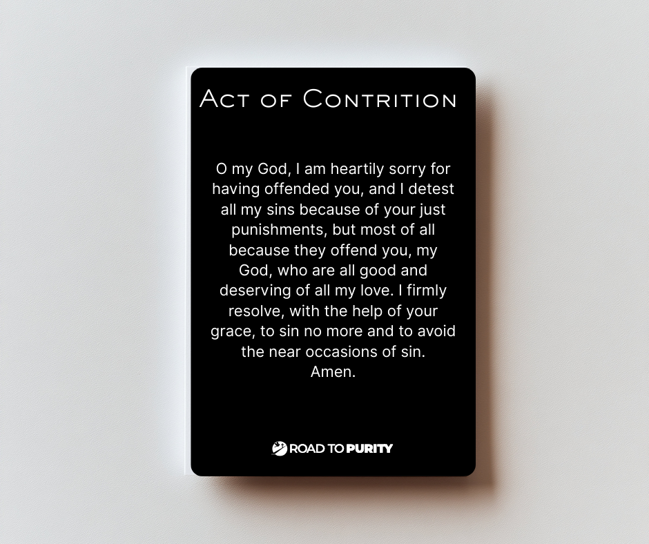 Act of Contrition Holy Card - PREMIUM METAL – Road to Purity Store