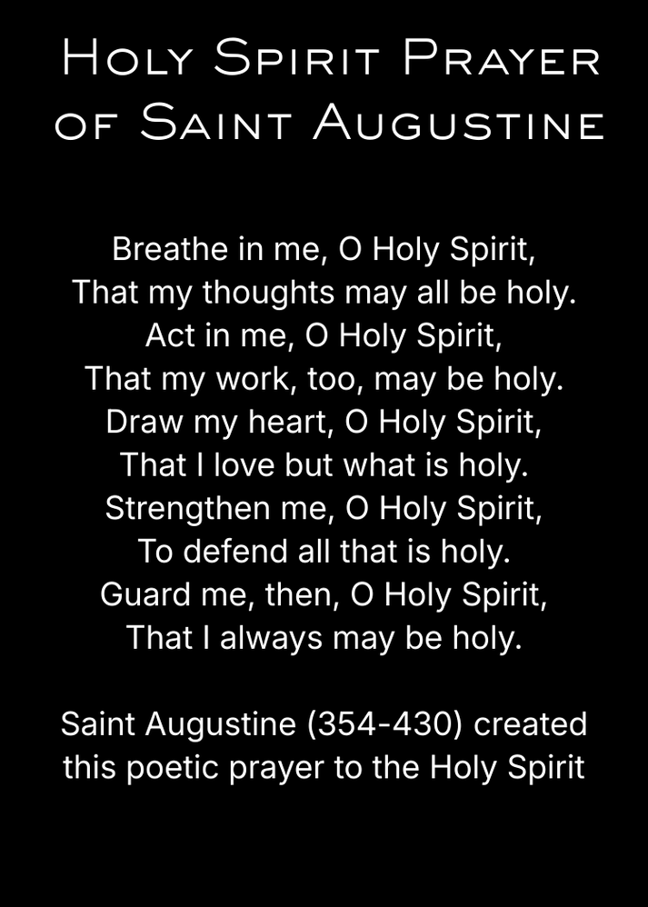 CLASSIC VERSION Holy Spirit Prayer of Saint Augustine- PREMIUM METAL ...