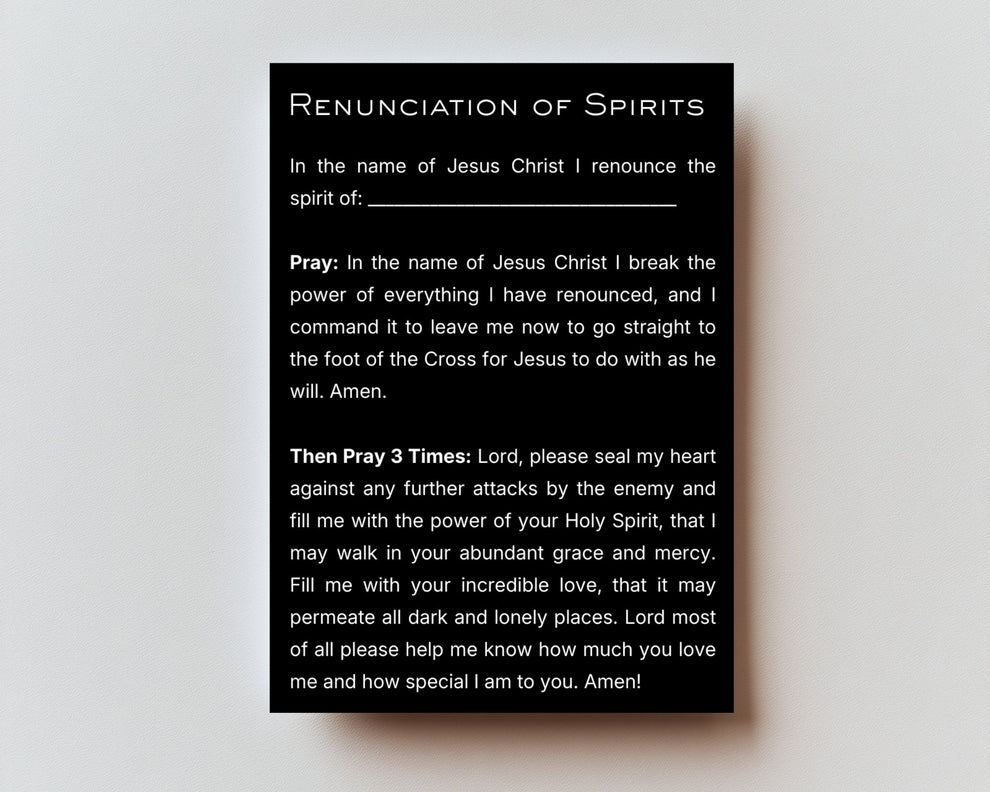 CLASSIC VERSION Renunciation of Spirits- PREMIUM METAL – Road to Purity ...