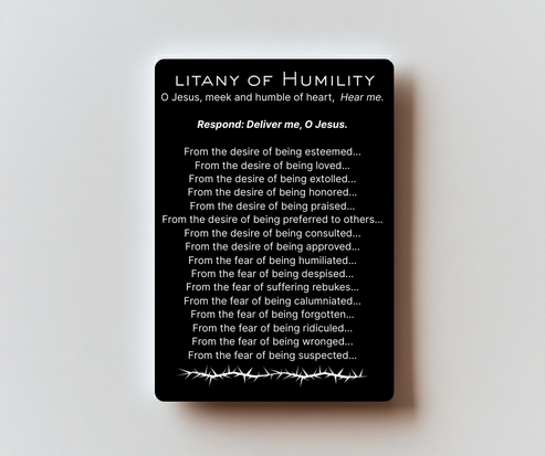 Litany of Humility Holy Card - PREMIUM METAL – Road to Purity Store